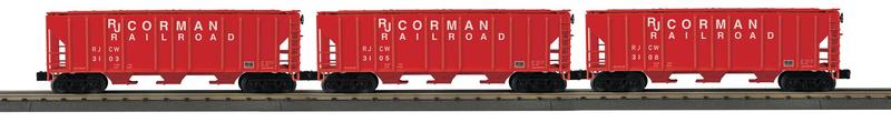 30-70159 O Gauge RailKing RJ Corman 3-Car Ps-2 Discharge Hopper Set